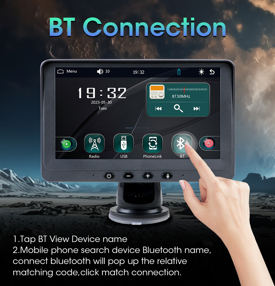 Jansite Universal Car Radio Wireless Android Auto Portable Touch Screen ...