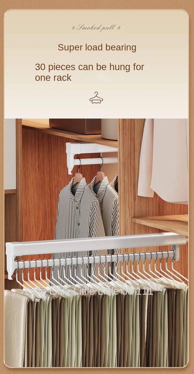 Household High-End Wardrobe Built-In Top-Mounted Pants Storage Rack ...