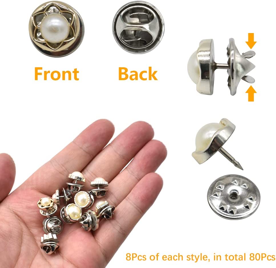 50pcs Women Shirt Brooch Buttons Safty Button Pins Blouse Pins for ...