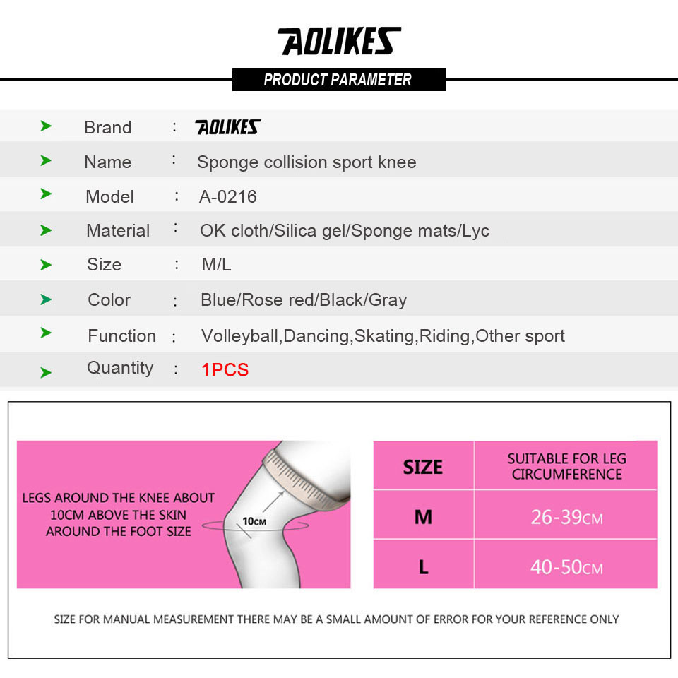 Aolikes Volleyball Thicker Sponge Knee Support Pads (1 Pc) | Shopee ...
