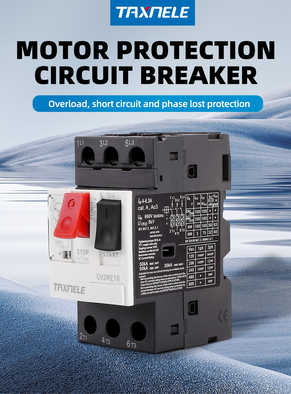 GV2ME GV2 Motor Starter Protector Motor Circuit Breaker Overload Short ...