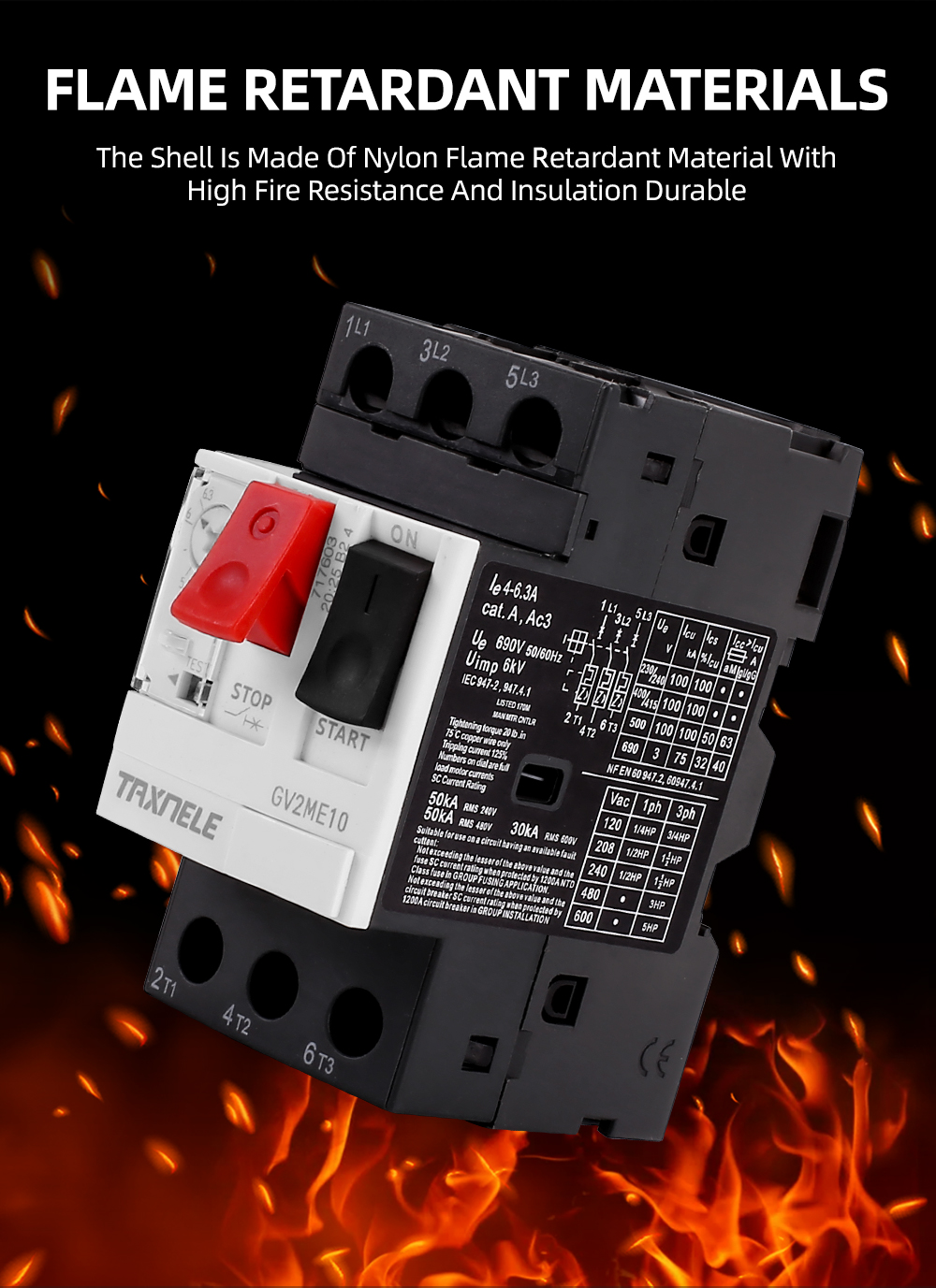 GV2ME GV2 Motor Starter Protector Motor Circuit Breaker Overload Short Circuit Protection 3P ...