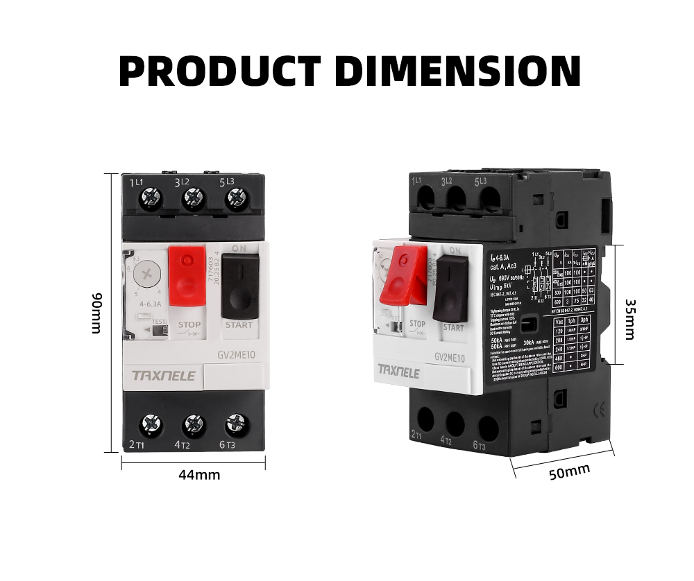 GV2ME GV2 Motor Starter Protector Motor Circuit Breaker Overload Short ...
