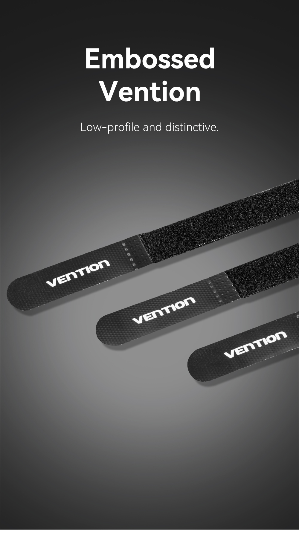 Vention 120-180mmTearable Velcro straps Cable Organizer Self Adhesive ...