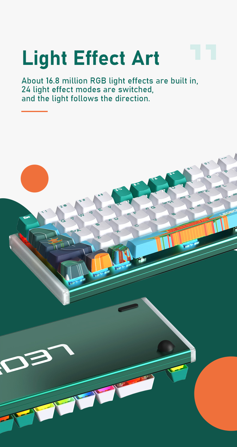 AULA K67 Hotswap Mechanical Gaming Keyboard 67Keys Bluetooth /wired /2 ...