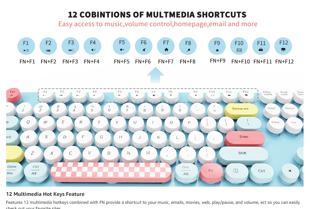 Jomaaandmofii 2 4g Wireless Keyboard Set Wireless Keyboard And Mouse Combo Retro Wireless Keyboard