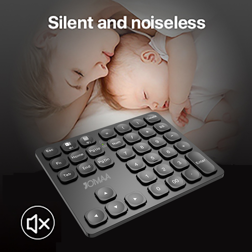 JOMAA 36keys Bluetooth Numeric Keypad Wireless Rechargeable Numpad ...