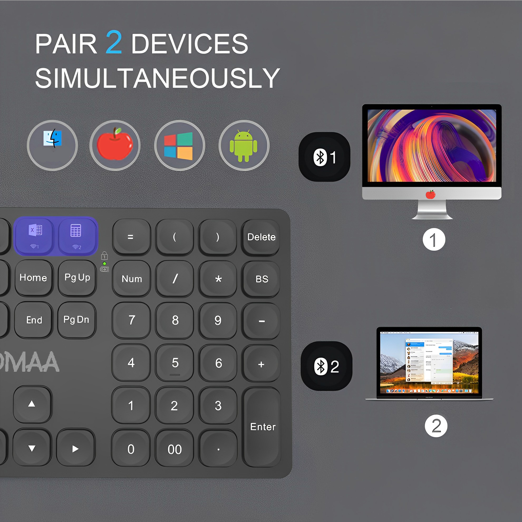 [Ready Stock] JOMAA 36keys Bluetooth Numeric Keypad Wireless ...