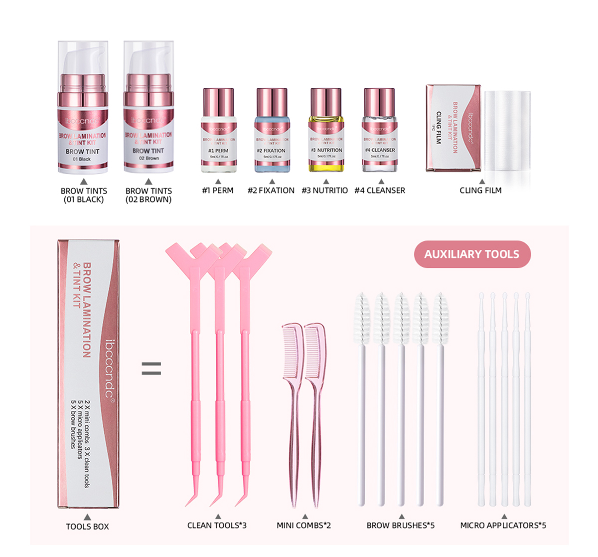 IBCCCNDC 2 Colors/set Brow Lamination Kit&Eyebrow Tint Dye Kit ,Eyebrow ...