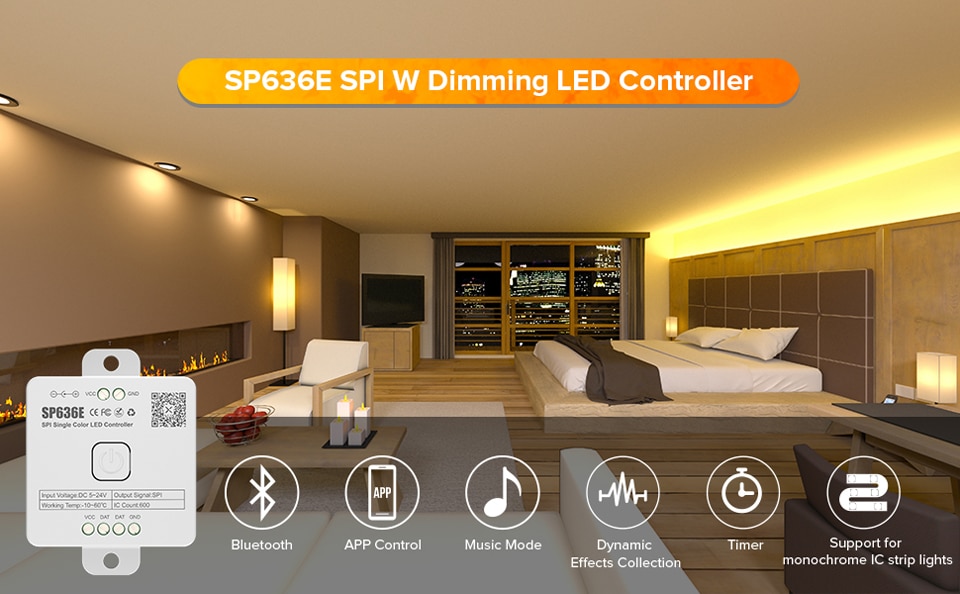 BTF-LIGHTIN SPI Bluetooth LED controller SP636E-SP639E Music Pixels LED ...