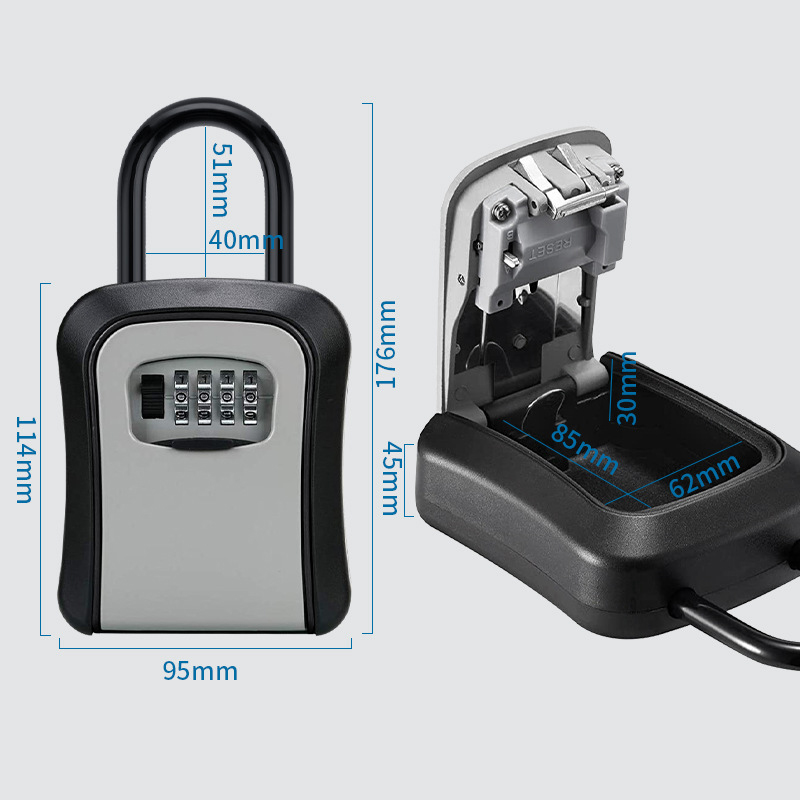 KIPRUN Key Lock Box, 4 Digit Combination Wall Mount Key Storage Box, 4. ...