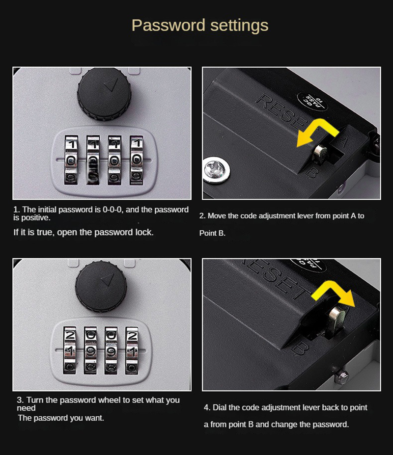 KIPRUN Key Lock Box, 4-Digit Combination Waterproof Portable Key ...