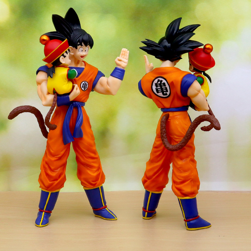 30cm Anime Dragon Ball Z Figure Son Goku Hug Son Gohan Kakarotto Father ...
