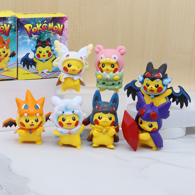 4Pcs/6Pcs/7Pcs/Set Pokemon Anime Figure Pikachu Lucario Charizard ...