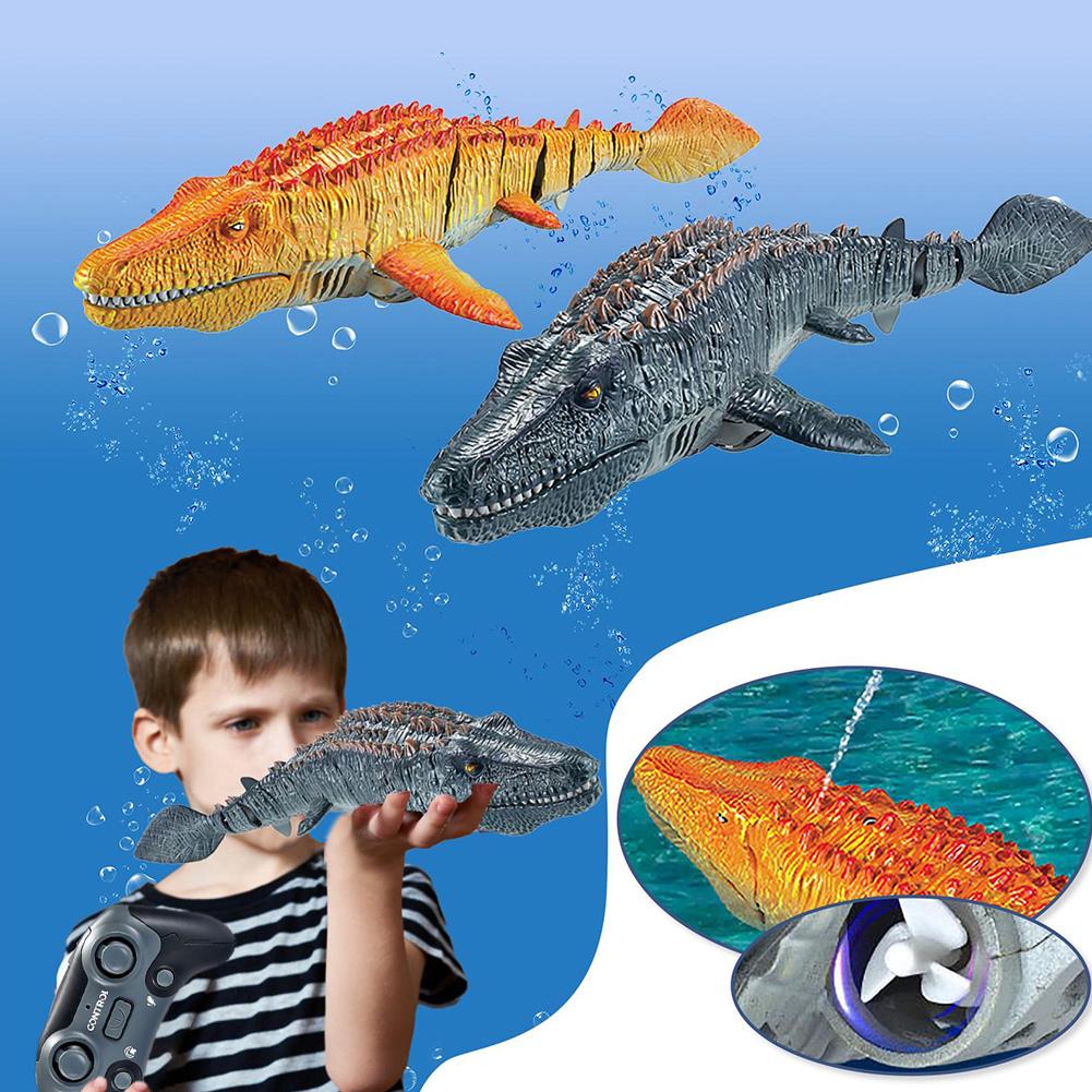 RC Spray Water Mosasaurus Shark Fish Simulation Toy Remote Control ...