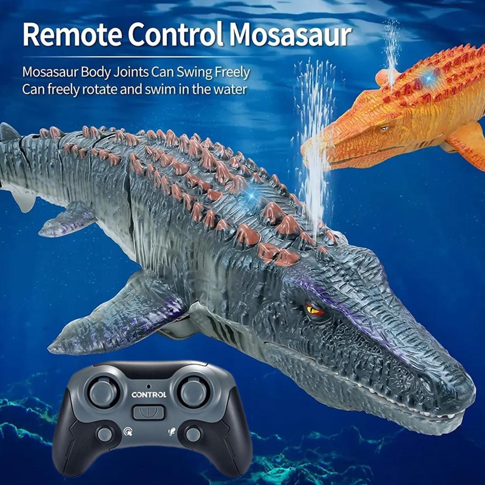 RC Spray Water Mosasaurus Shark Fish Simulation Toy Remote Control ...