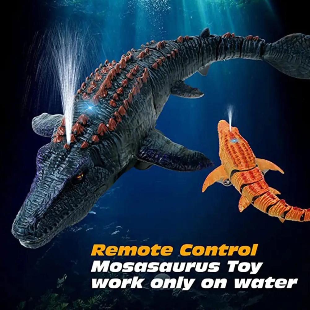 RC Spray Water Mosasaurus Shark Fish Simulation Toy Remote Control ...