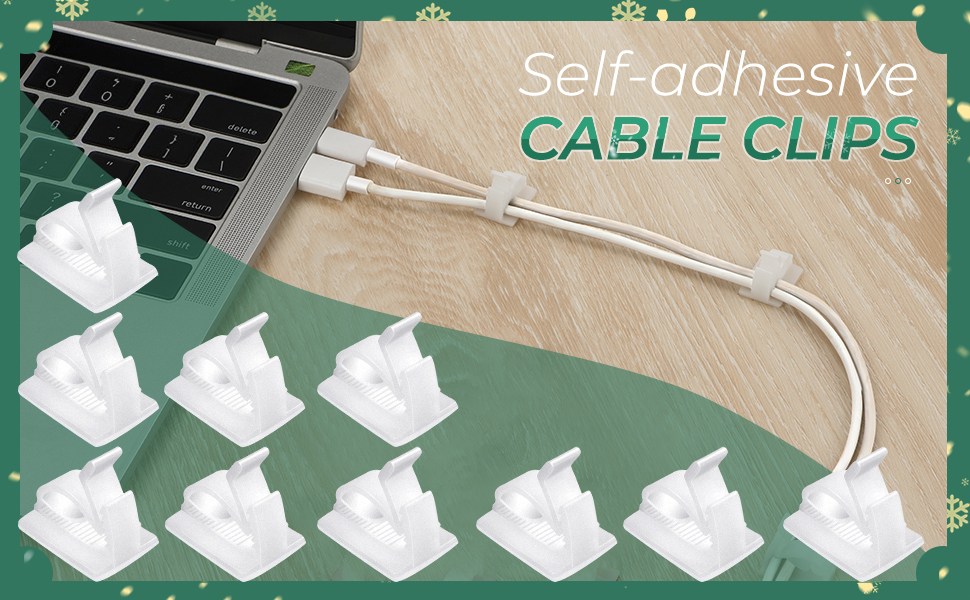 50Pcs Adjustable Cable Management Clips, Adhesive Cable Organizers ...