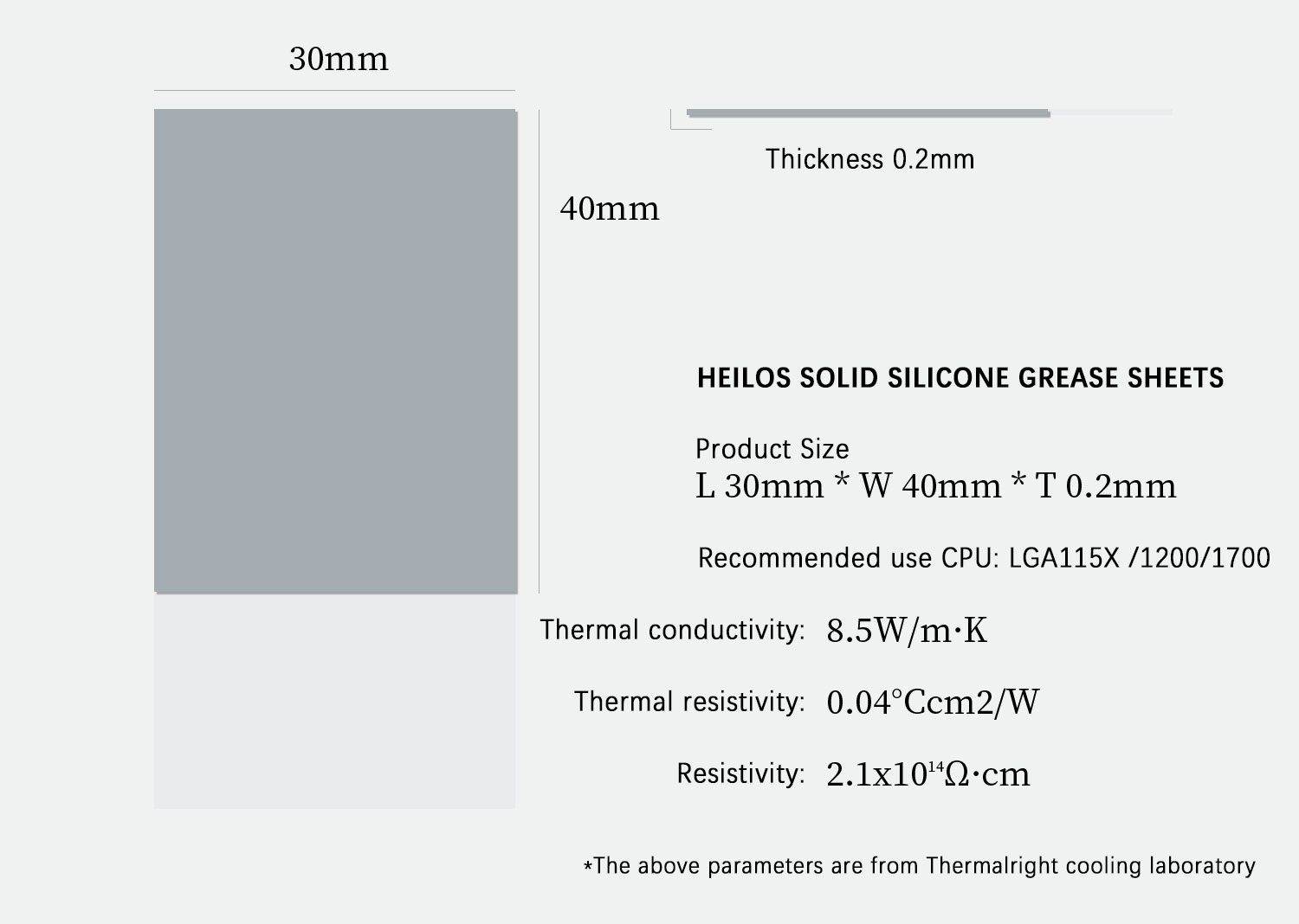 Thermalright Heilos Solid State Thermal Conductive Silicone Sheet 8.5W ...