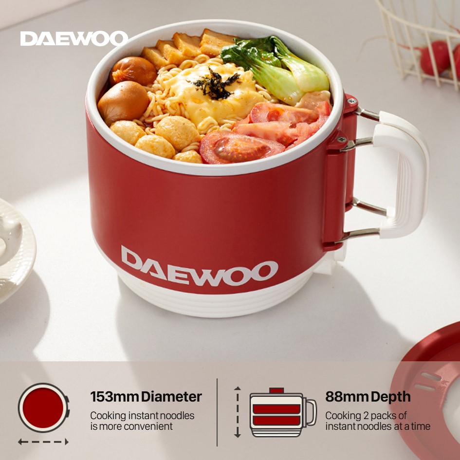 Daewoo 1.6L Electric Cooker Instant Noodle Cooker Multifunctional ...