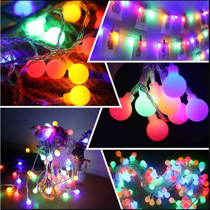 10M 80LED Camping Outdoor LED Light String Ball Fairy Light Strip Lampu ...