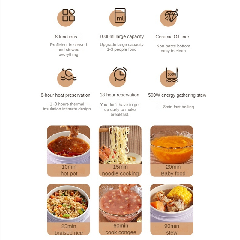 AISHIMA H38 1L Electric Stew Pot [Mini Slow Cooker] Periuk Elektrik ...