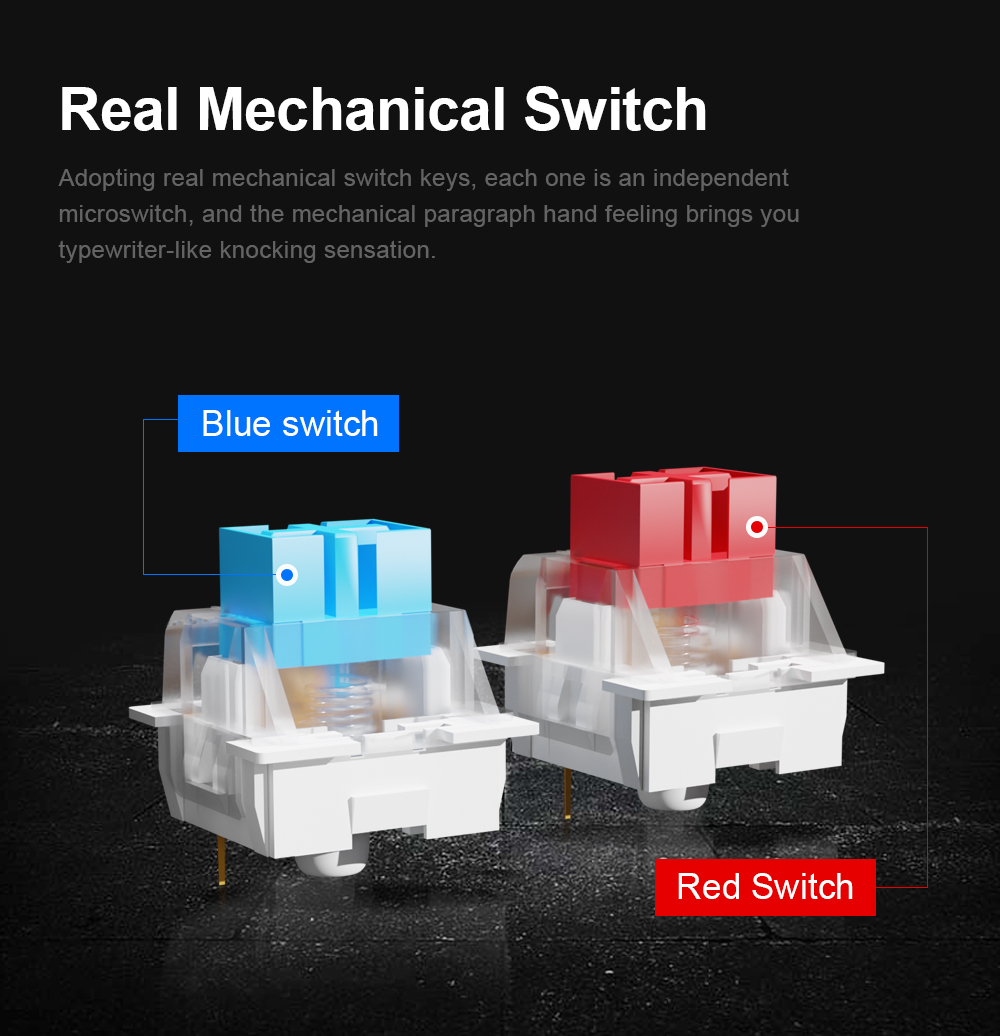 E-YOOSO Z14 USB Mechanical Gaming Wired Keyboard Red Blue Switch ...
