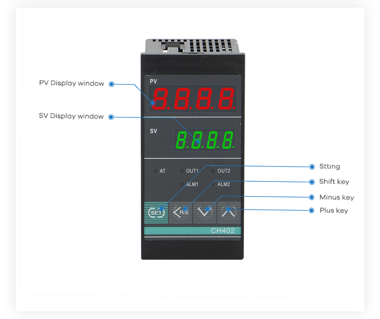 TAXNELE Digital PID Temperature Controller CH402 Relay Output 48*96mm universal input | Shopee ...