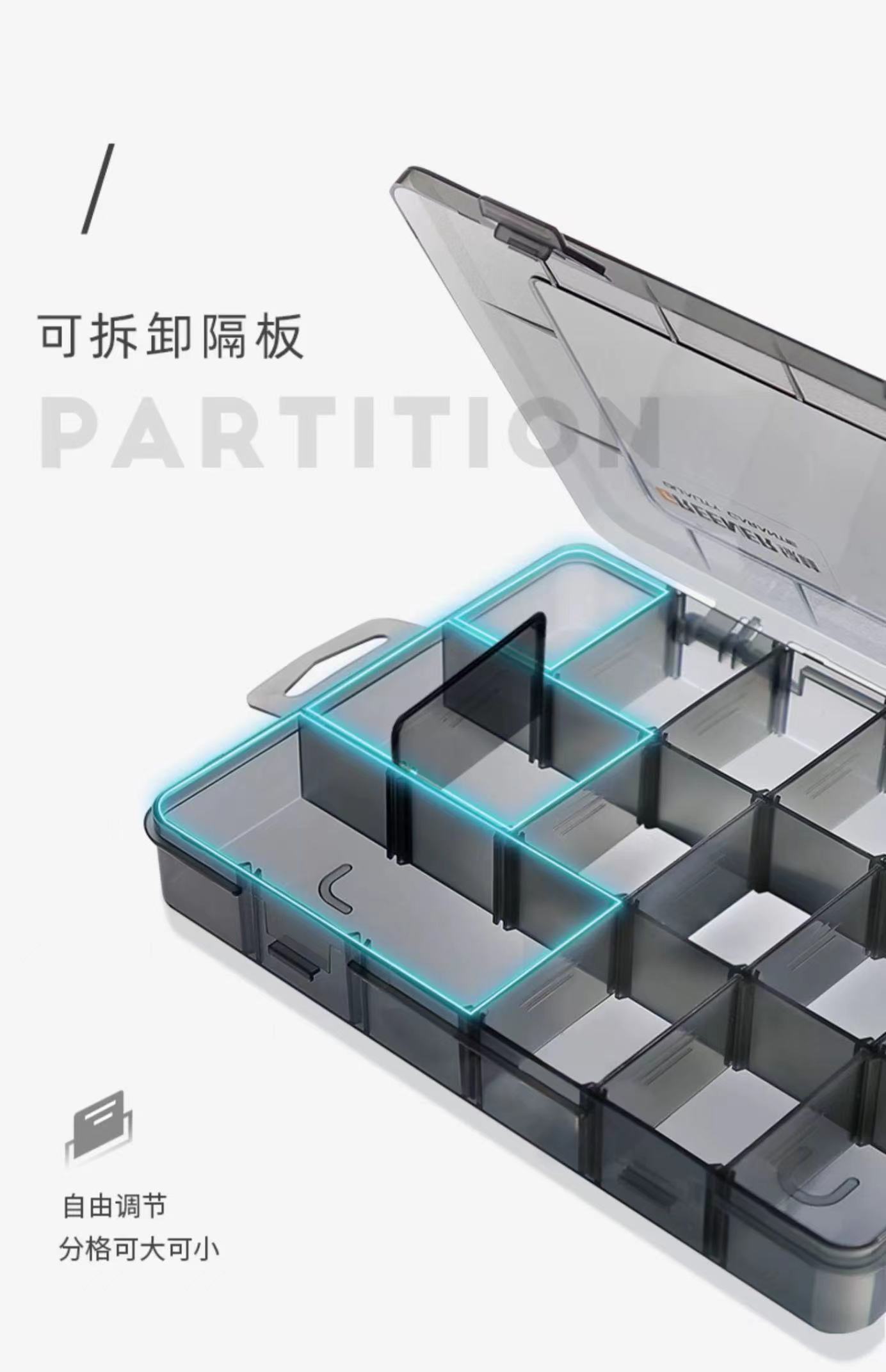 9-24 Grids Compartment Organiser Adjustable Tool Box Organizer Plastic ...