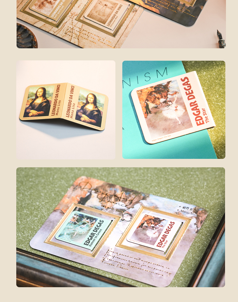 World Famous Paintings Square Magnetic Bookmarks 2Pcs-Pack Creative ...