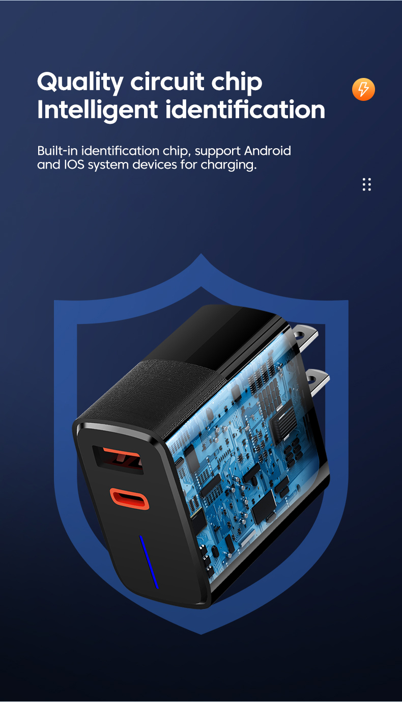 100W Dual Port Fast Charger TYPE-C+USB Flash Charging Adoptor QC5.0+PD ...