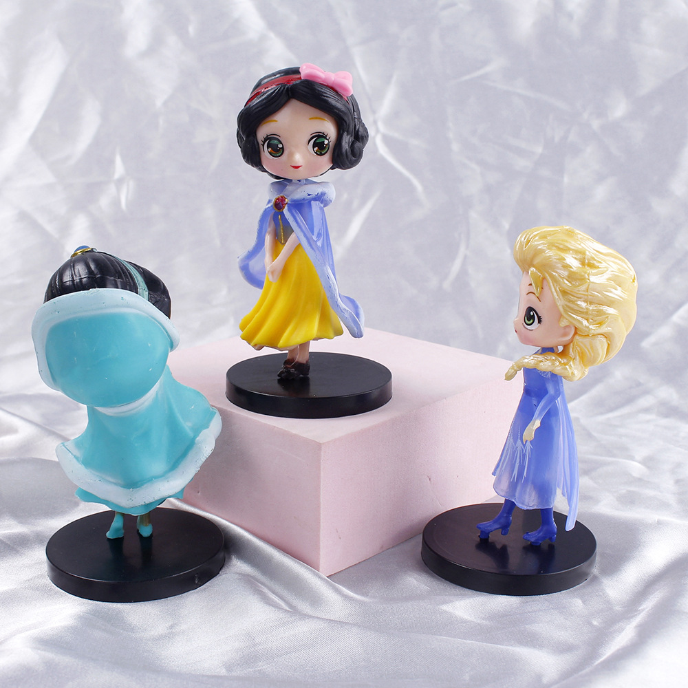 8Pcs/Set 10cm Disney Princess Anime Figure Snow White Mulan Jasmine ...