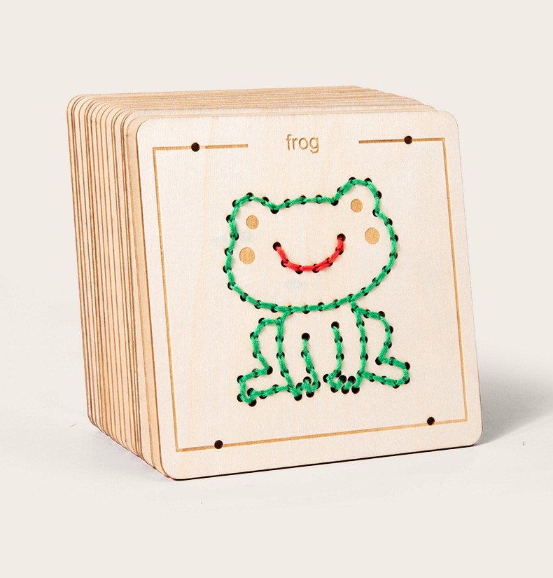 Montessori Toys DIY Material Threading Board Children Embroidery ...