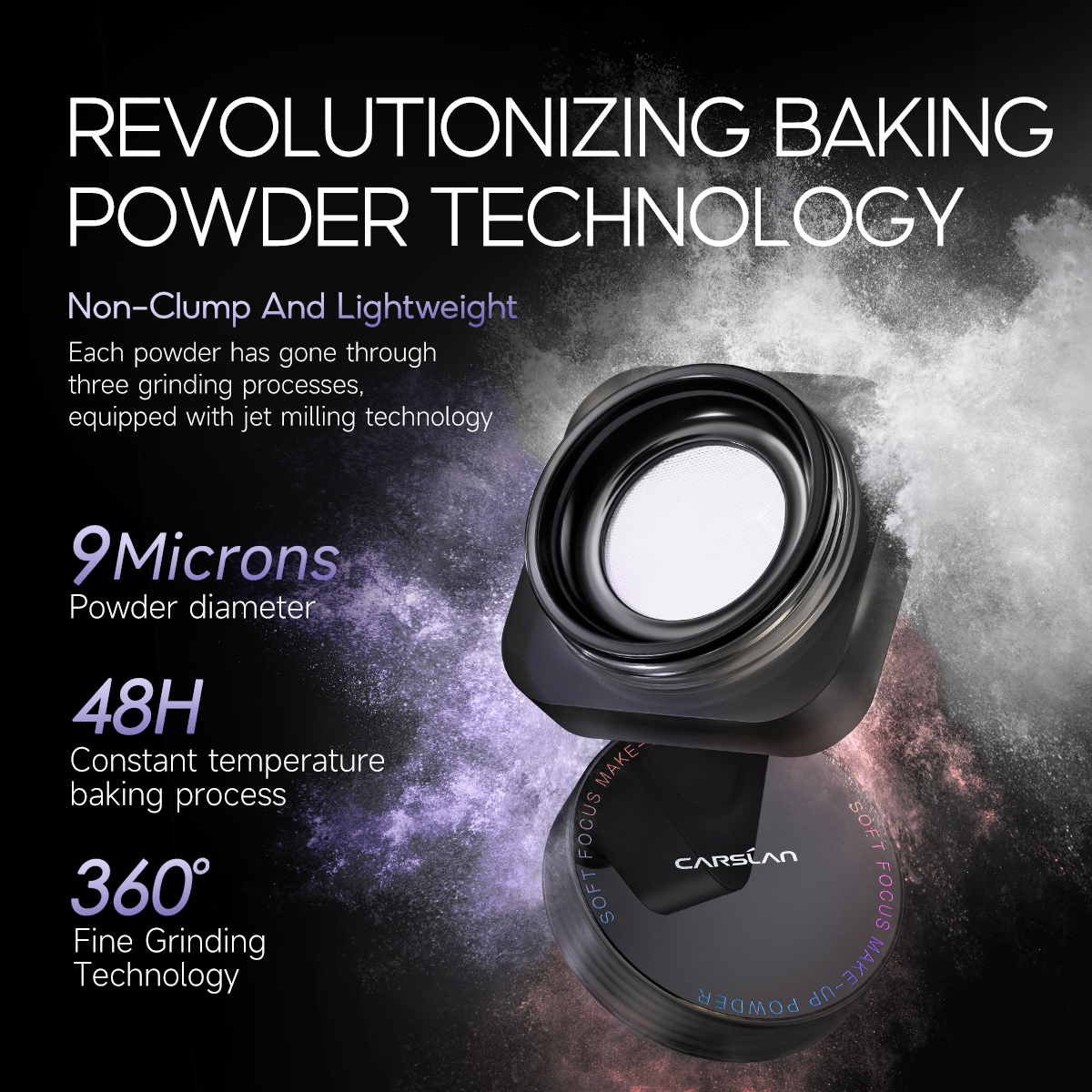 Carslan Black Magnetic Powder Makeup Loose Setting Oil Control ...