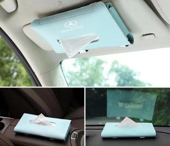 1set Universal Car Sun Visor Tissue Box Holder PU Leather Tissue Box ...