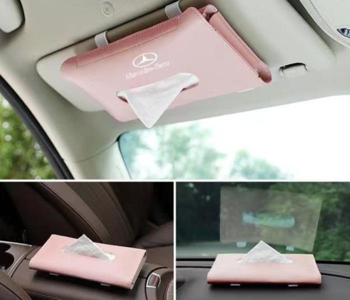 1set Universal Car Sun Visor Tissue Box Holder PU Leather Tissue Box ...