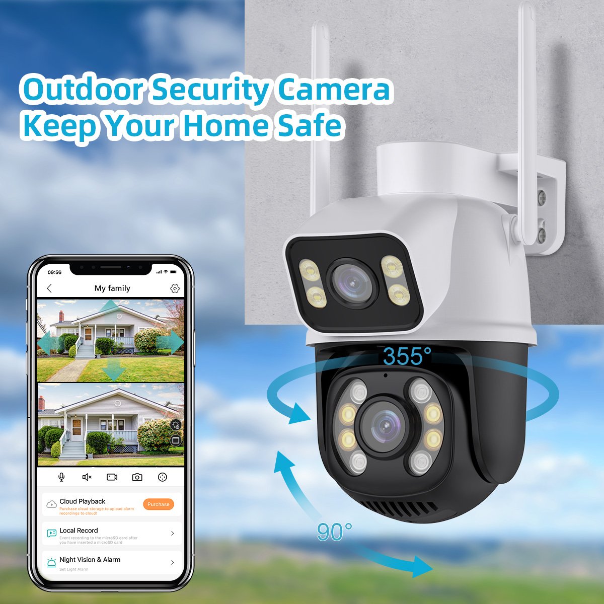 LLSEE Icsee 4K 8MP Infrared Night Vision Wireless Two-Way Call CCTV ...