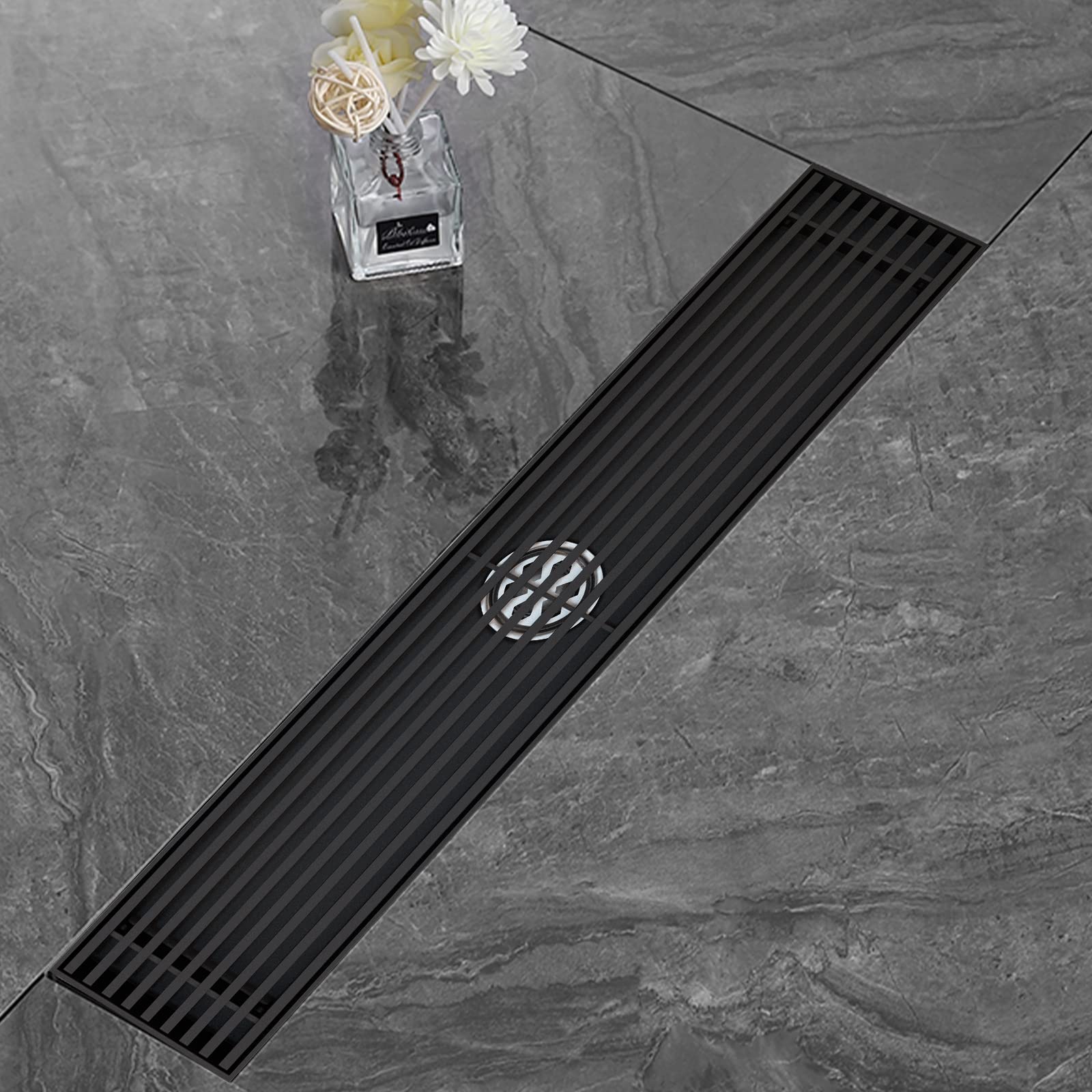 Bathroom Long Floor Drain 304 Stainless Steel Stripe Lavatory Bath ...