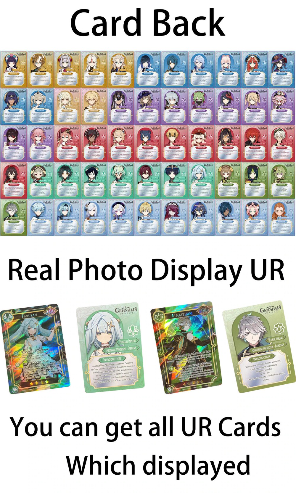 60pcs Genshin Impact Card Anime Shenhe Klee UR UTR Rare Holo Card Game ...