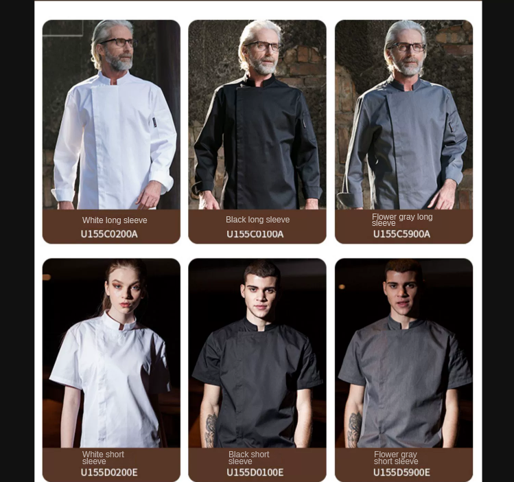Ready Stock Chef uniform short-sleeved male restaurant hotel chef work ...