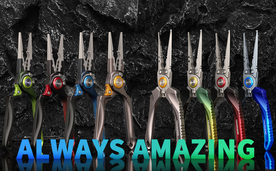 TRUSCEND Lockable Fishing Pliers with Ergonomic Handle, Saltwater ...
