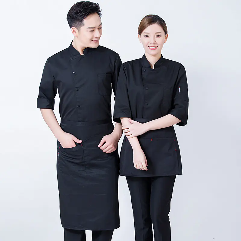 Half sleeve Chef Uniform Clothes Baju Chef Short-Sleeved Men Hotel Chef ...