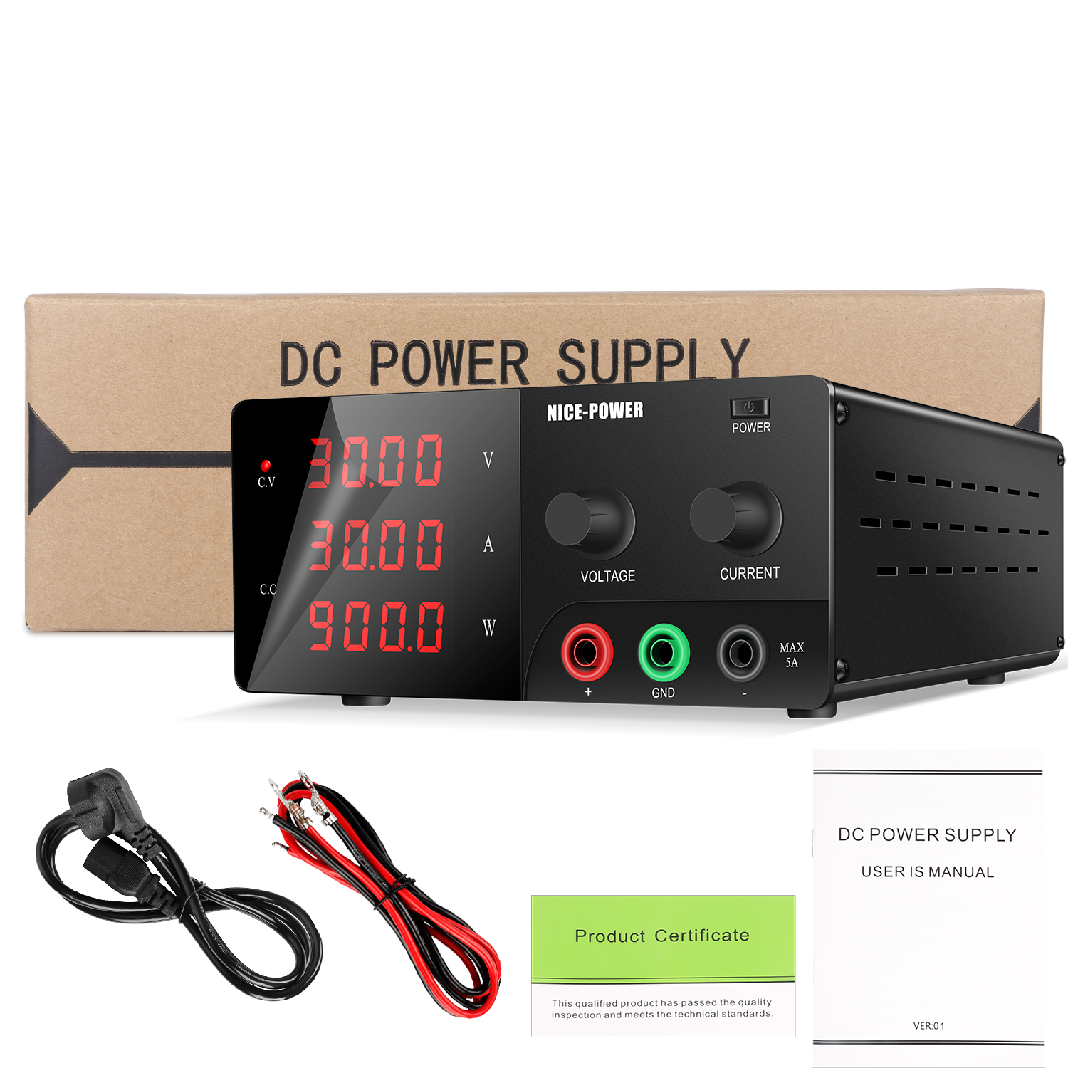 NICE-POWER DC Power Supply Variable, 30V 20A 600W High Power Bench ...
