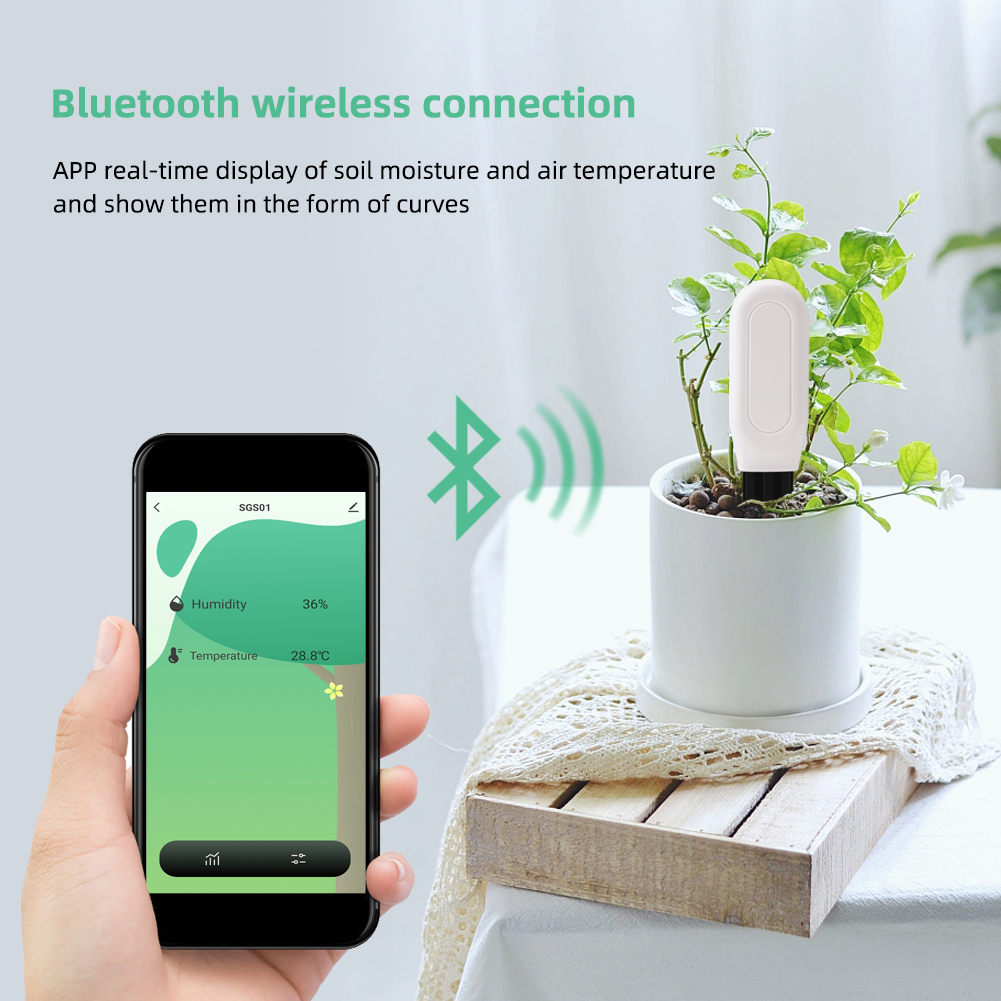 YIERYI Bluetooth Soil Moisture Meter & Air Temperature Meter, Flower ...