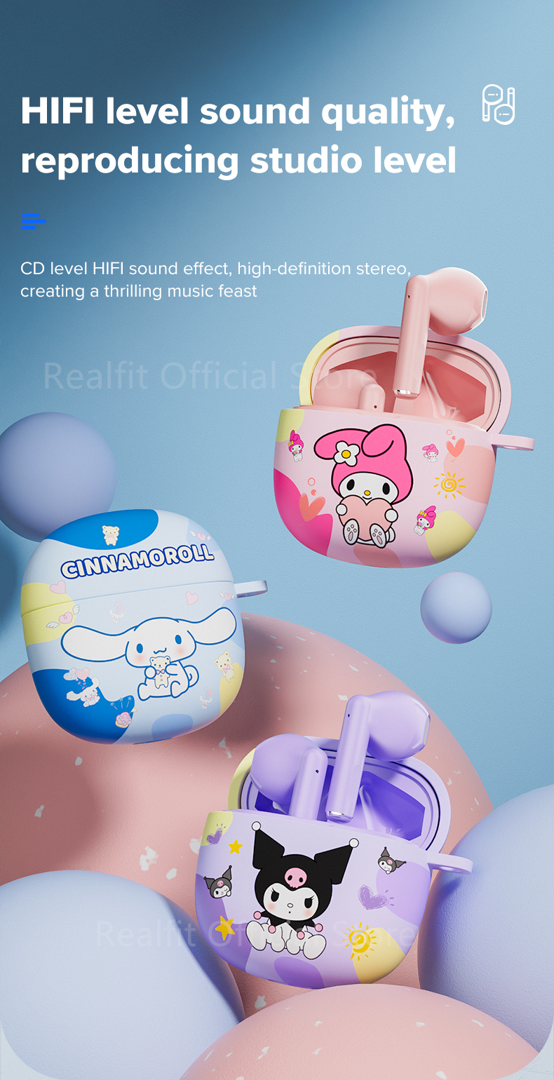 Realfit F1 Wireless Earbuds TWS Bluetooth 5.3 with Colorfull Cute Case ...