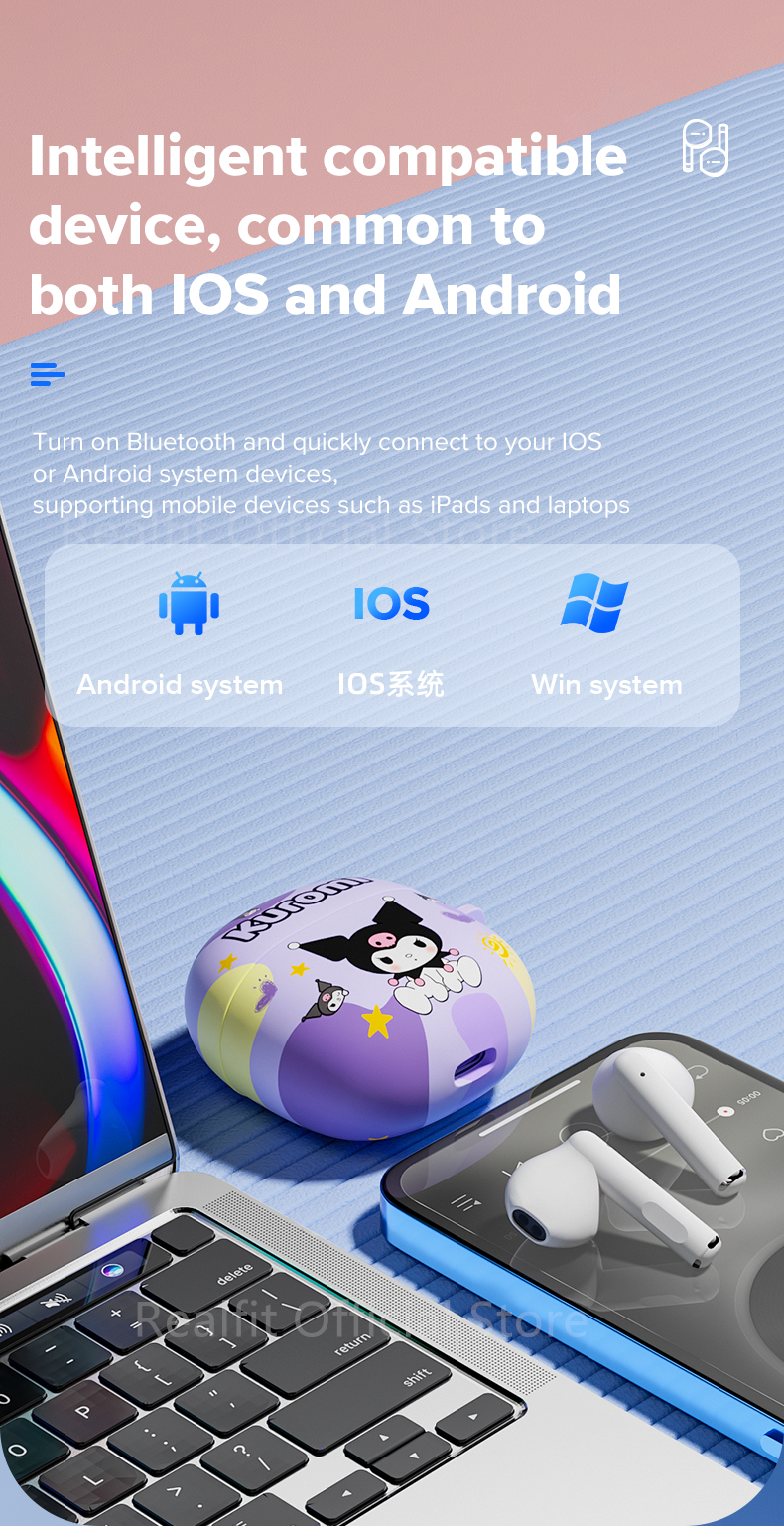 Realfit F1 Wireless Earbuds TWS Bluetooth 5.3 with Colorfull Cute Case ...