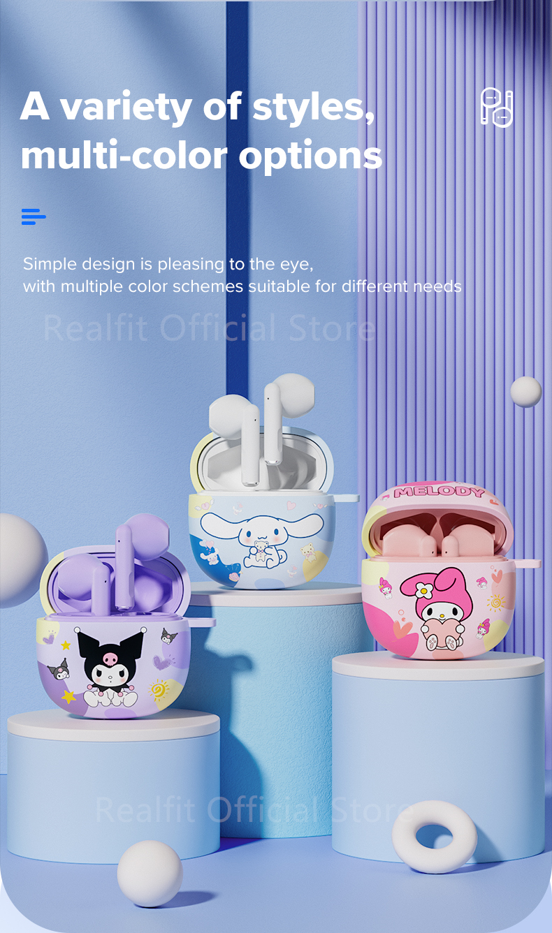 Realfit F1 Wireless Earbuds TWS Bluetooth 5.3 with Colorfull Cute Case ...