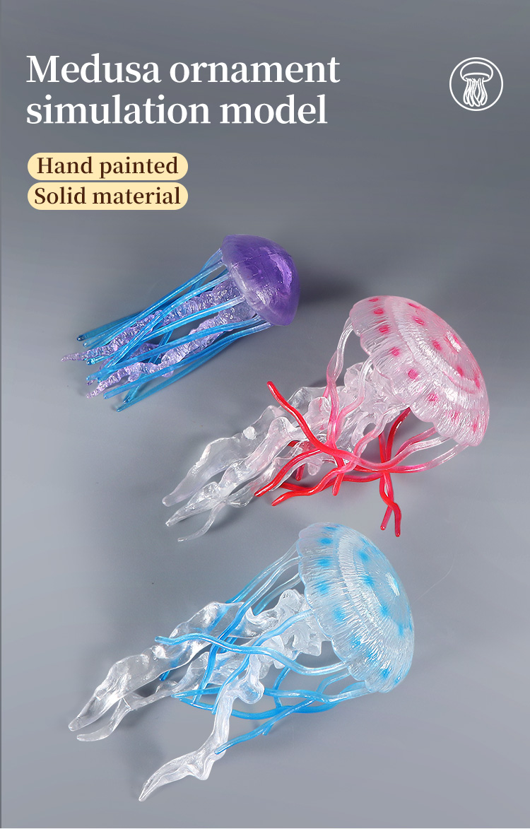 Ocean Animals Model Jellyfish Action Figures Aquarium PVC Miniature Sea ...
