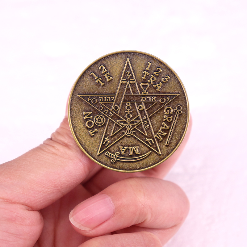 Tetragrammaton badge Sigil of Protection and Hexagram of Solomon Enamel ...