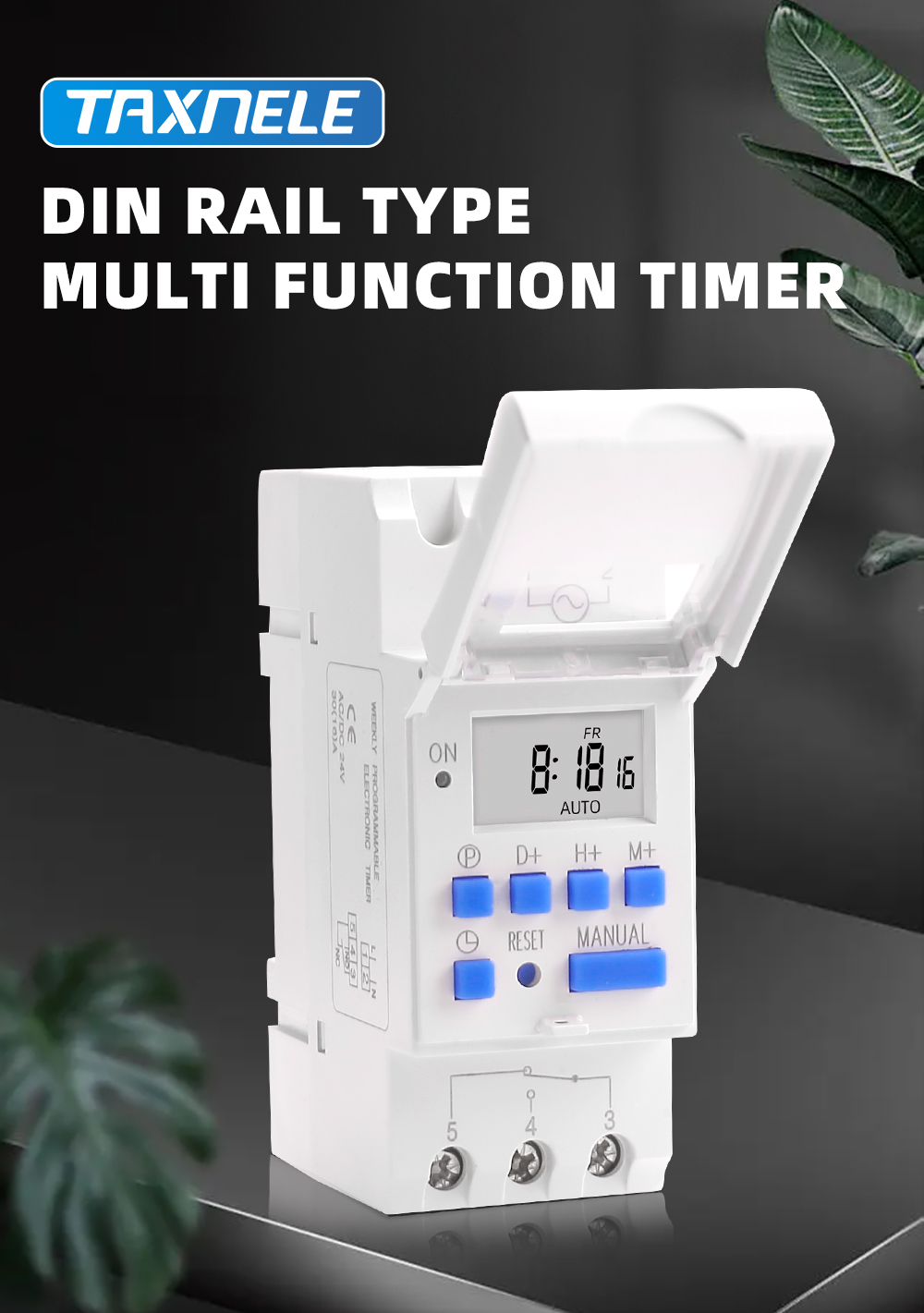 TAXNELE Weekly 7 Days Programmable Digital Timer Switch Control AC 220V ...
